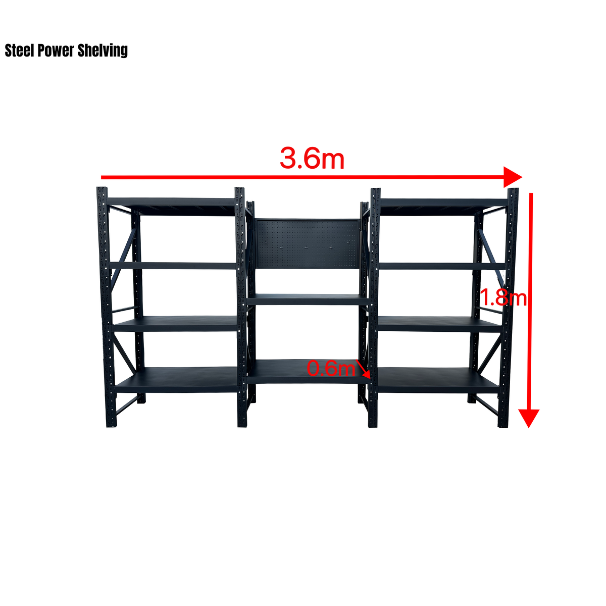 Workstation with pegboard - workbench 1.8m(H)x3.6m(L)x0.6m(D)3000kg ...