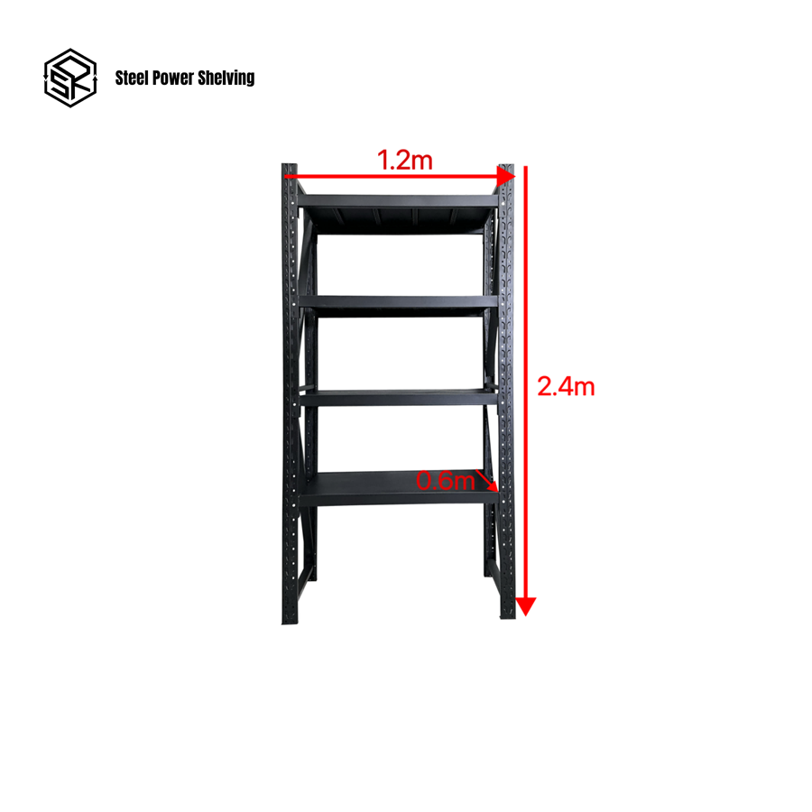 5-shelf metal storage rack 2.4m(H)x1.2m(L)x0.6m(D)1000kg – Steel Power ...