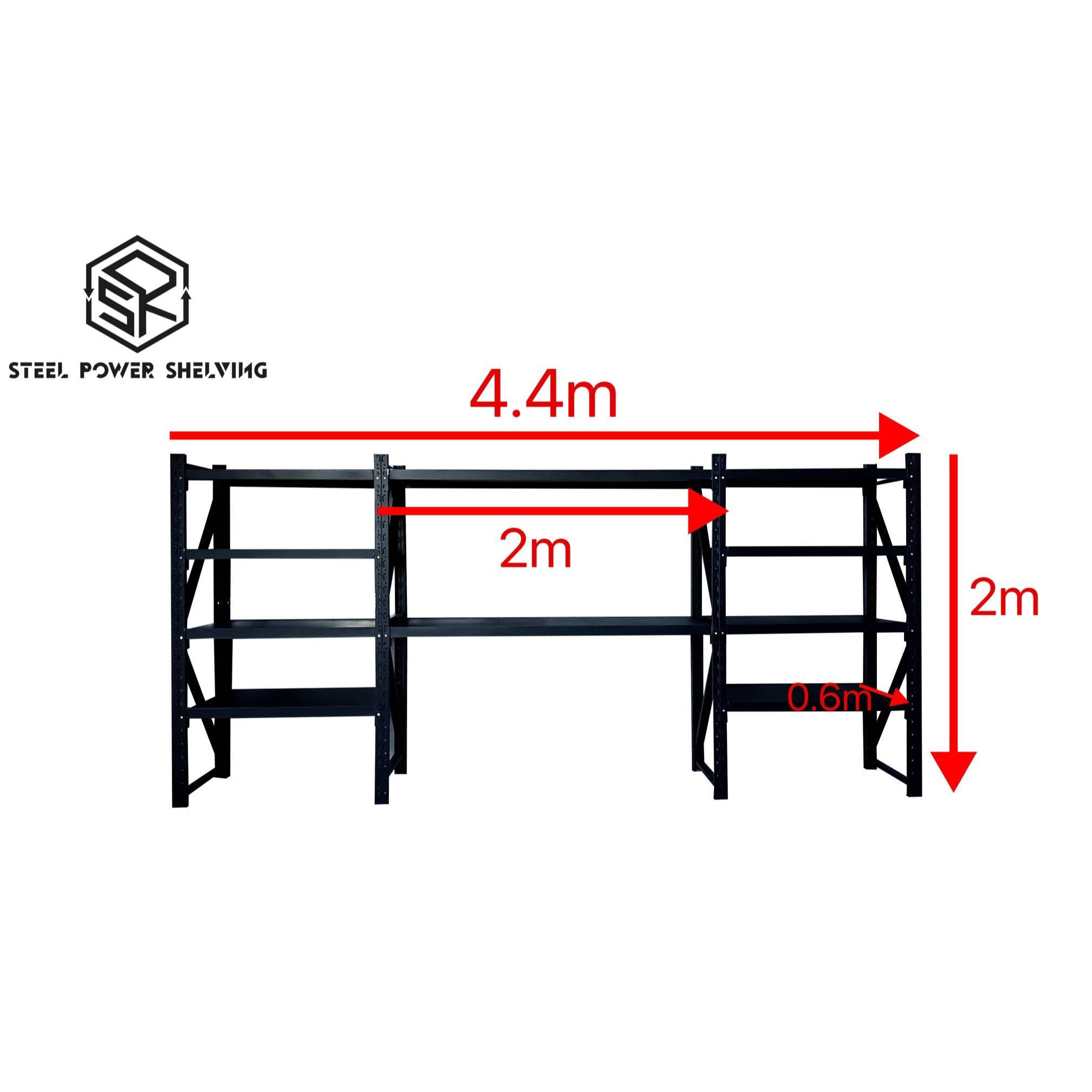 4.4m Long Connecting Shelf – Steel Power Shelving