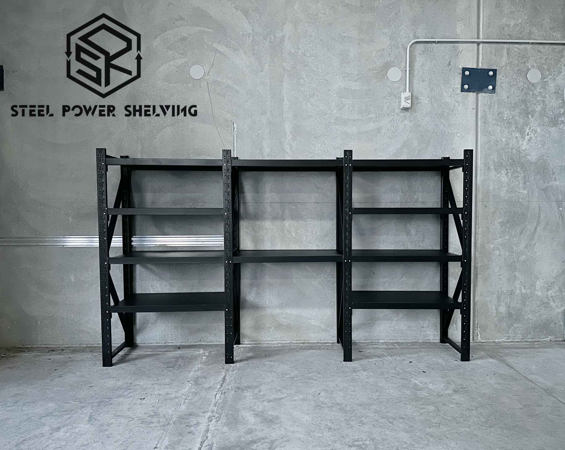Shelf 1.8m(H)x3.6m(L)x0.6m(D)2500kg Shelving+Workbench – Steel Power ...
